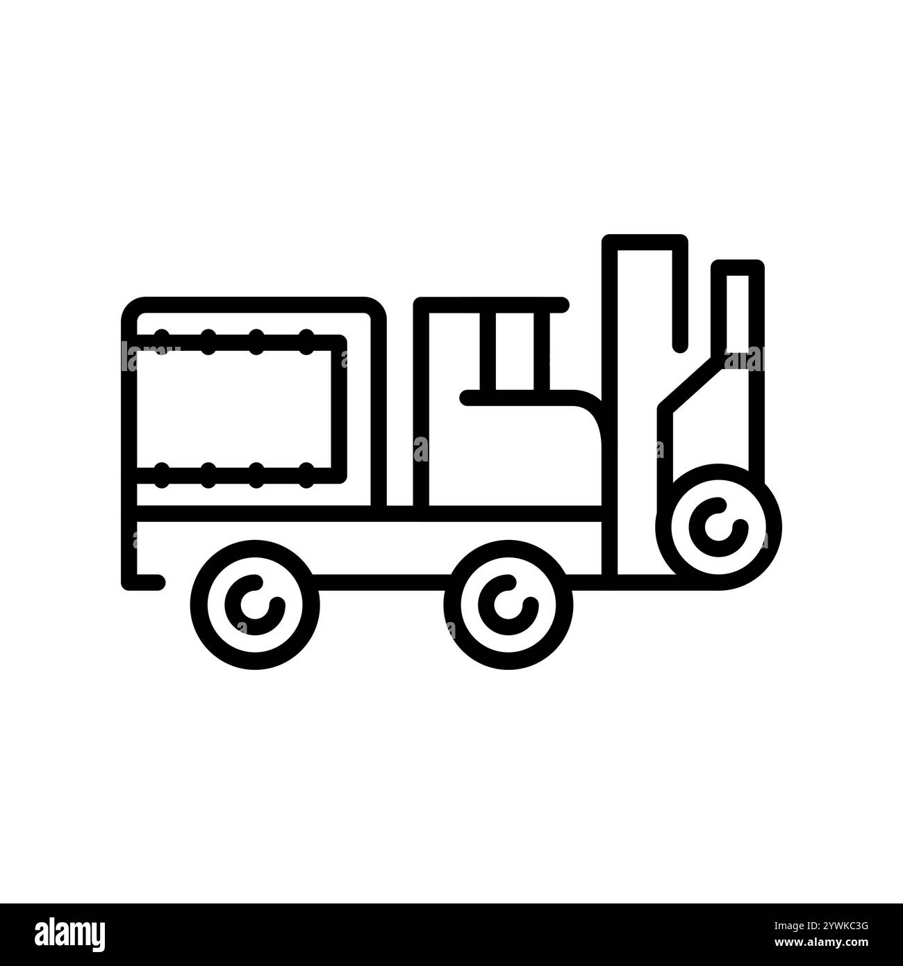 Snow Cutter black line illustration. Snow removal machine. Editable ...