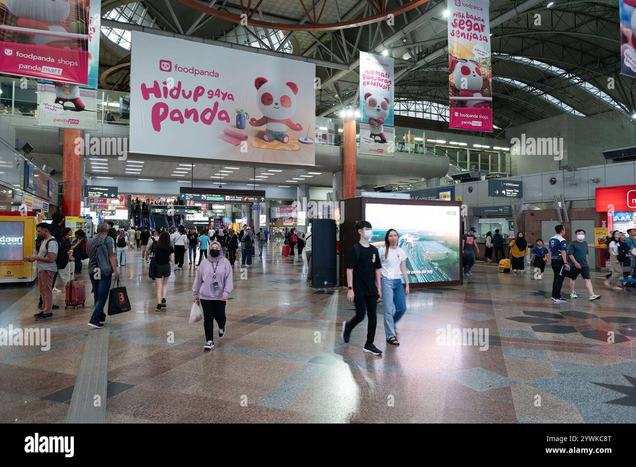 KUALA LUMPUR, MALAYSIA - DECEMBER 02, 2023: interior shot of KL Sentral ...