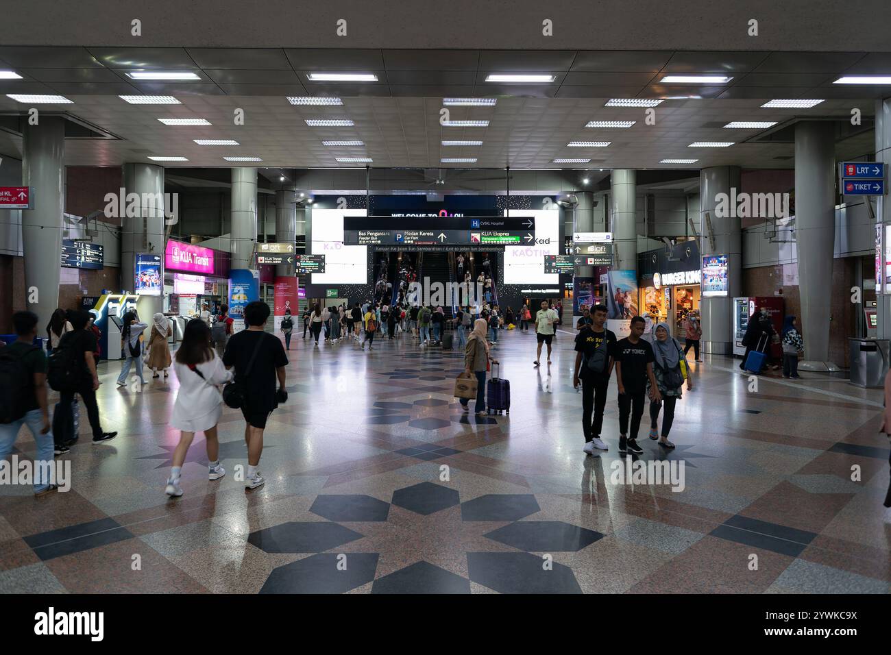 KUALA LUMPUR, MALAYSIA - DECEMBER 02, 2023: interior shot of KL Sentral ...