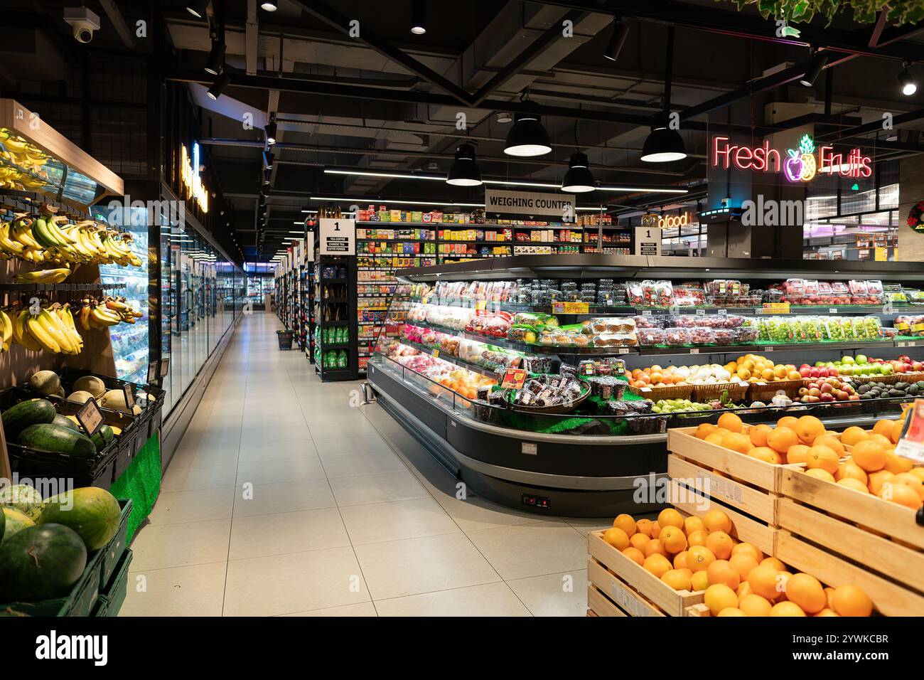 KUALA LUMPUR, MALAYSIA - DECEMBER 01, 2023: fresh fruits and vegetables ...