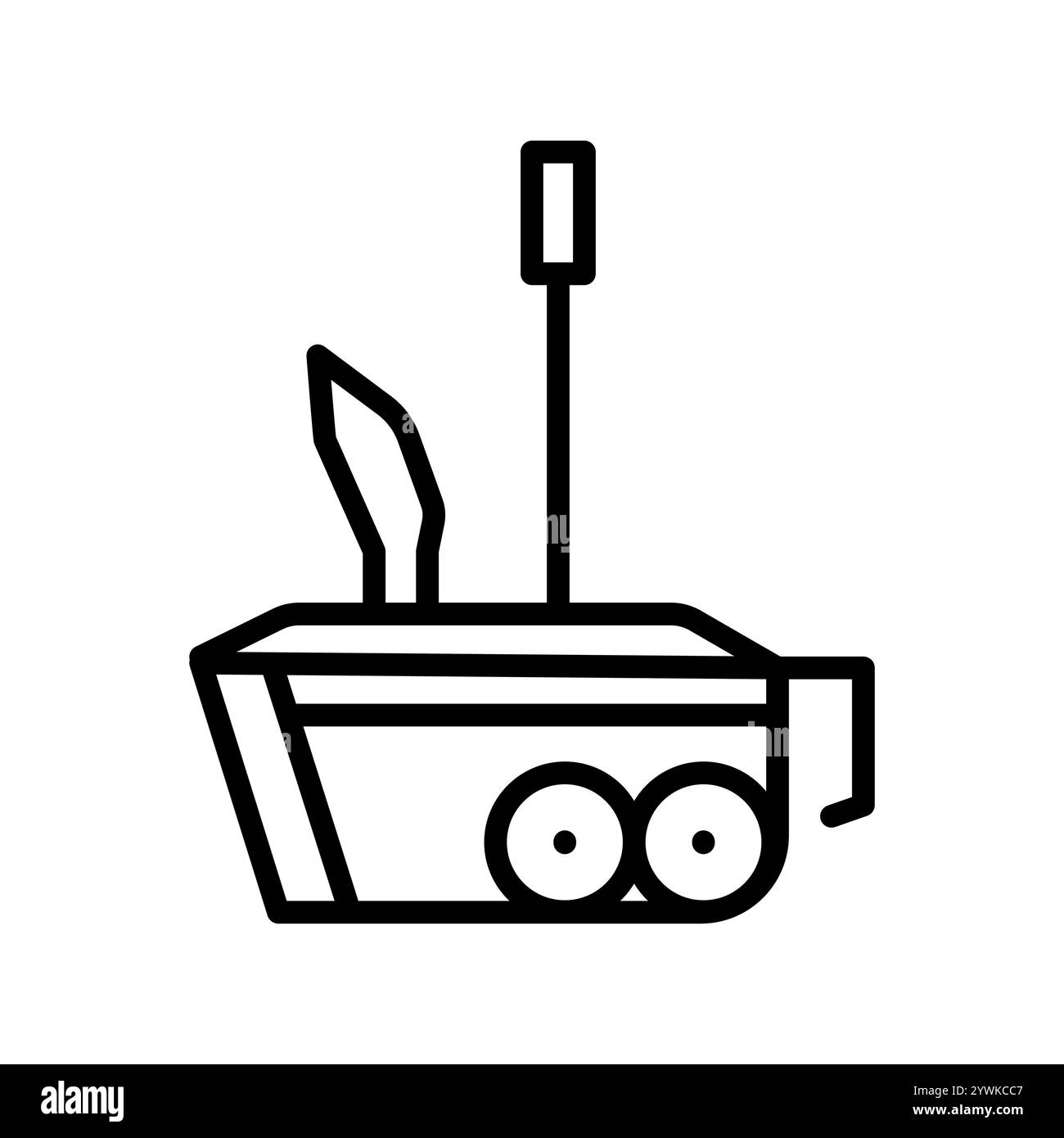 Snow Removal Robot black line illustration. Snow removal machine ...