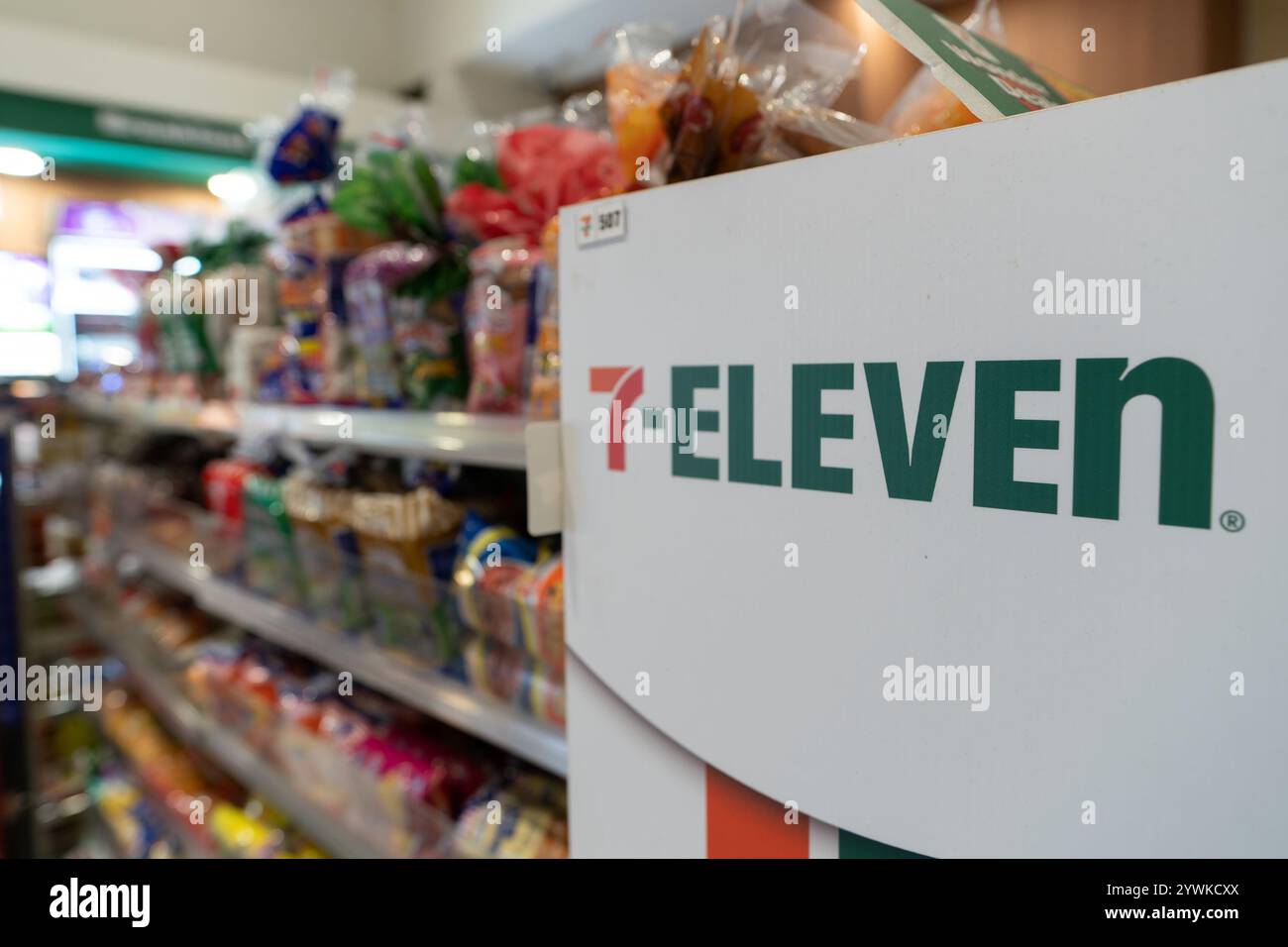 KUALA LUMPUR, MALAYSIA - DECEMBER 02, 2023: close up shot of 7-Eleven ...