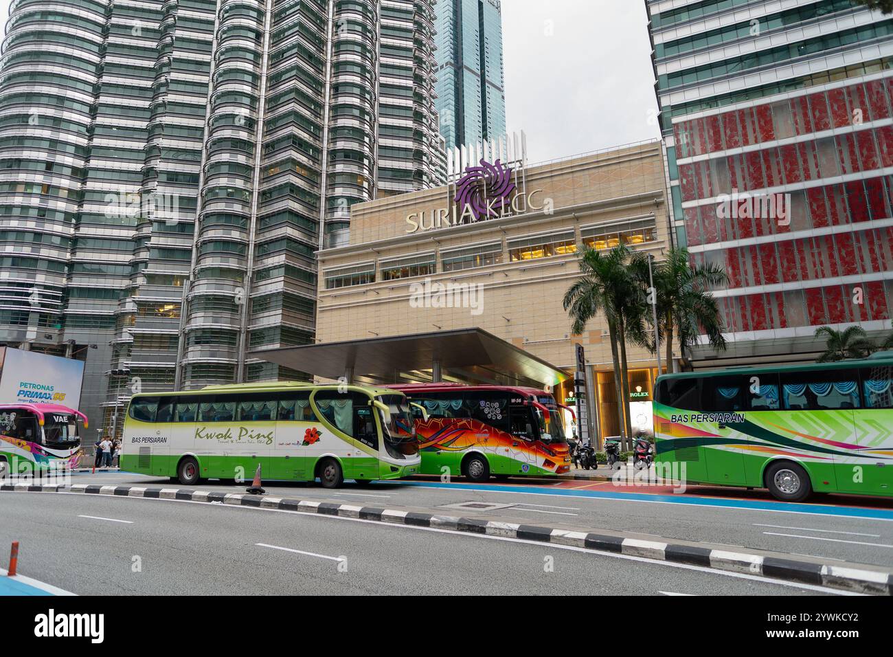 KUALA LUMPUR, MALAYSIA - DECEMBER 02, 2023: buses are parked near Suria ...