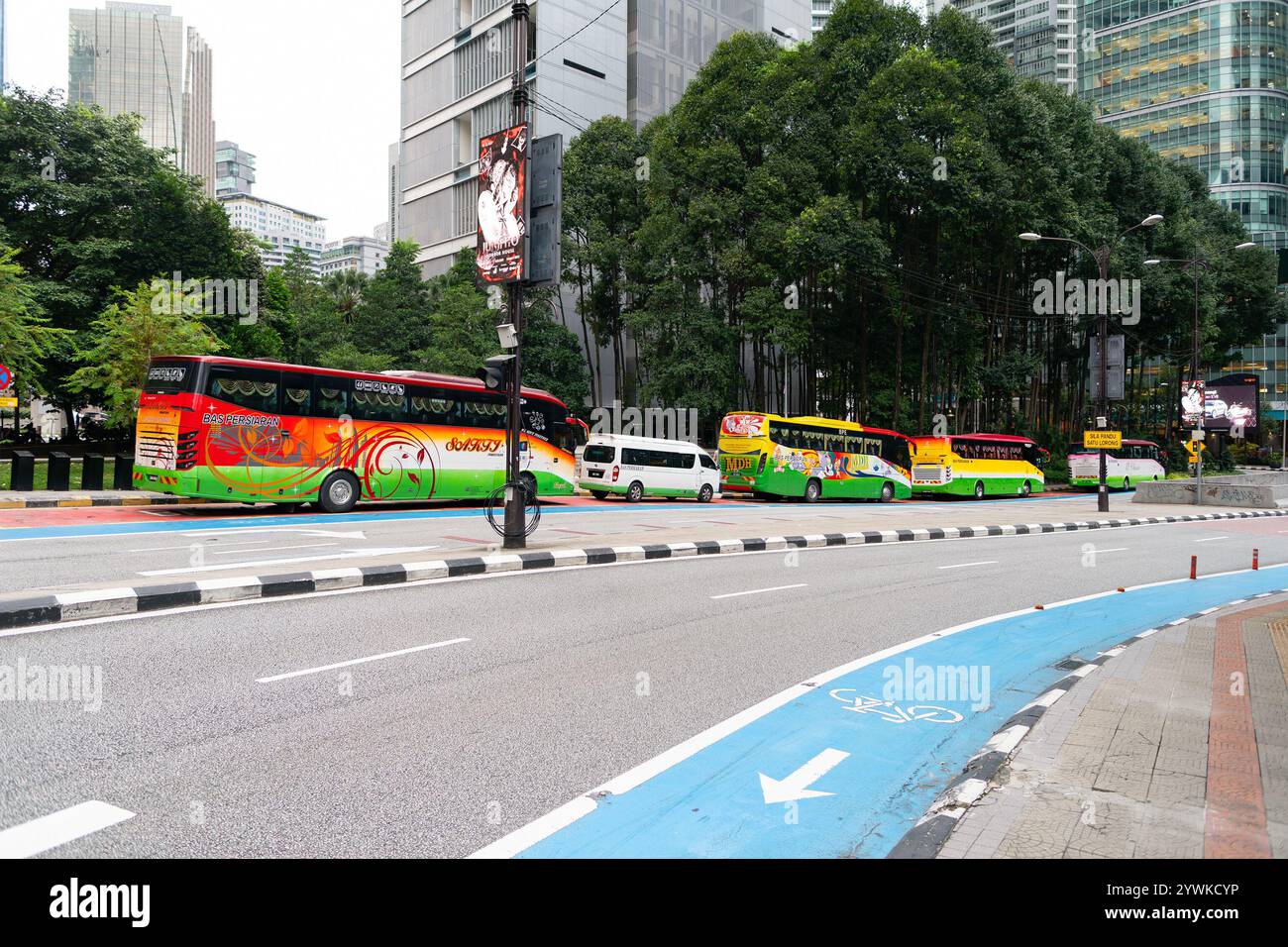 KUALA LUMPUR, MALAYSIA - DECEMBER 02, 2023: buses are parked near Suria ...