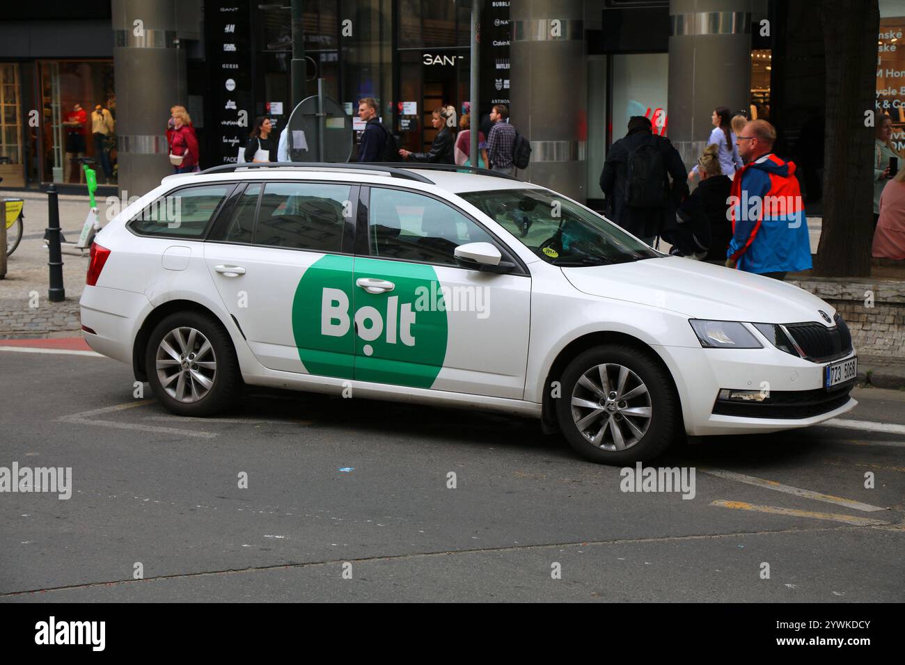 PRAGUE, CZECH REPUBLIC - MAY 3, 2024: Car of Bolt ride-hailing mobile ...