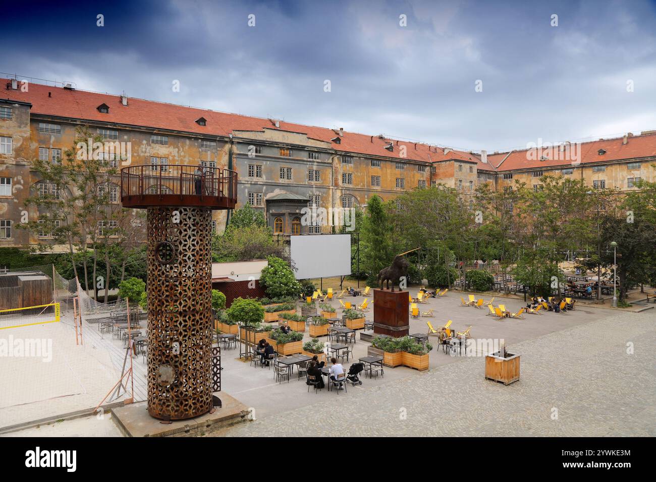 PRAGUE, CZECH REPUBLIC - MAY 3, 2024: People visit Karlin Barracks ...