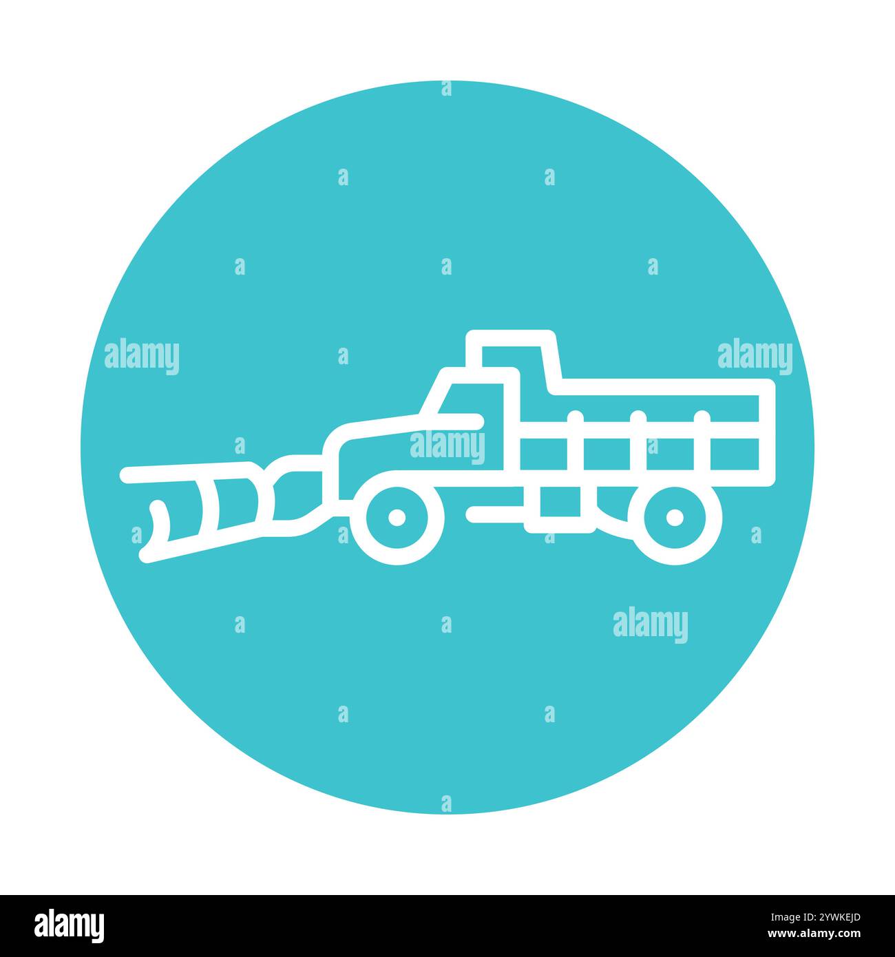 Snow Removal Tractor black line illustration. Snow removal machine ...