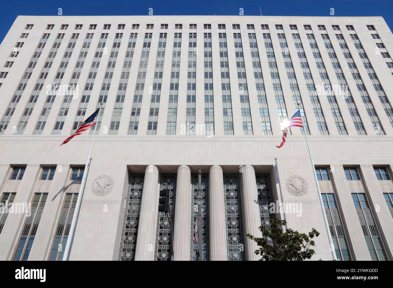 Los Angeles Civic Center. Hall of Justice in Los Angeles. The building ...