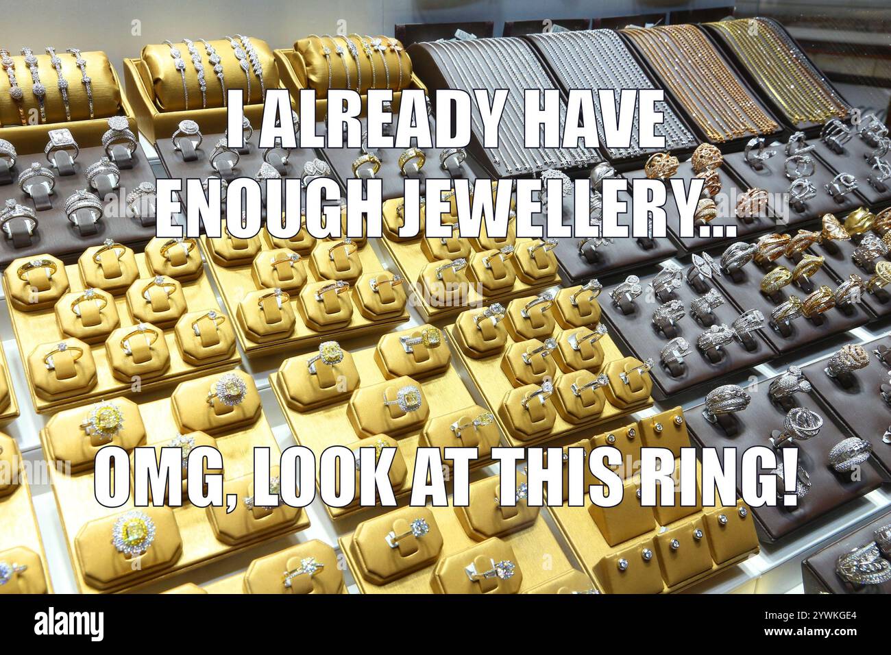 Jewellery shopping funny meme for social media sharing. Humor about ...