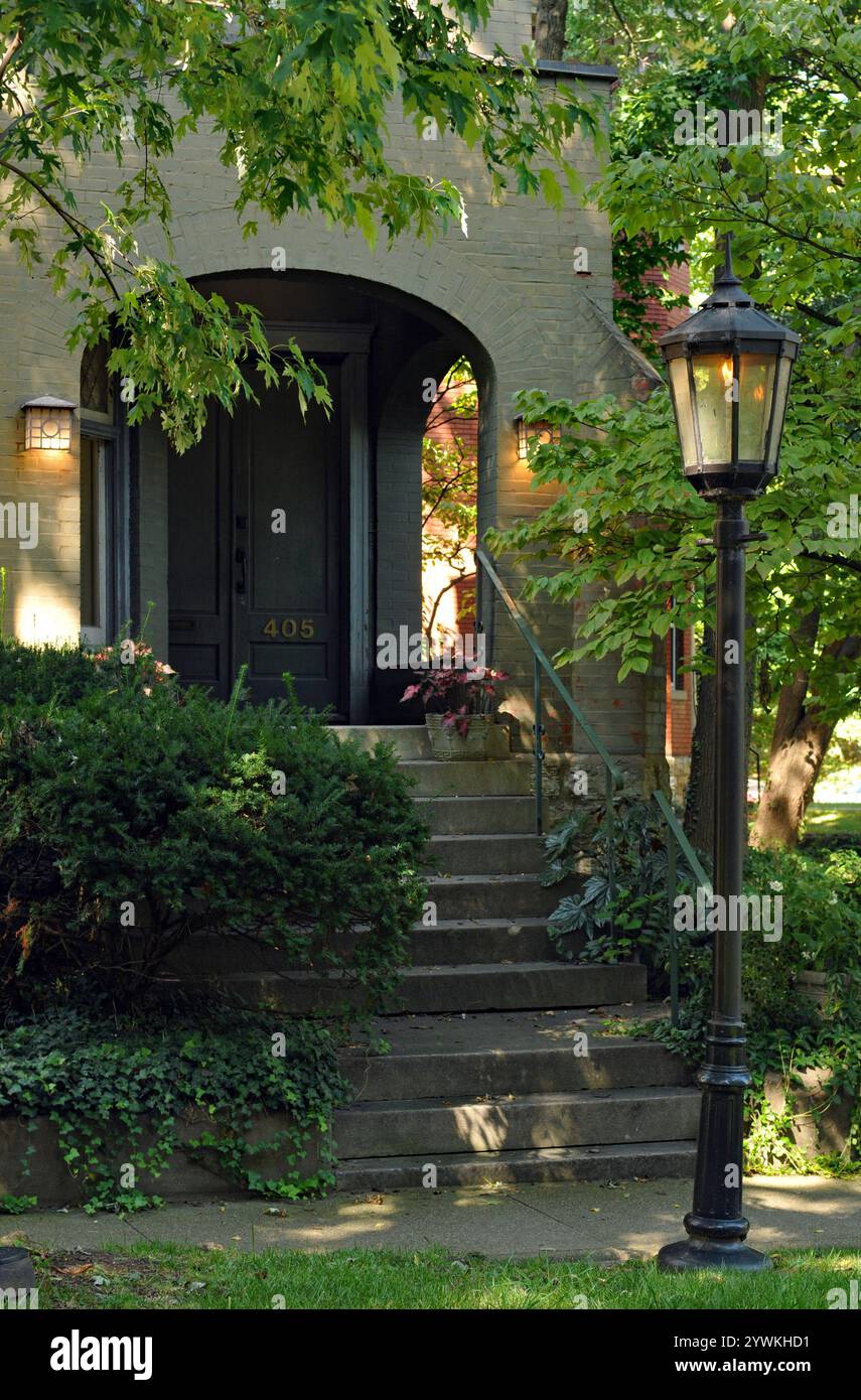 Traditional gas lamps are a feature of the St. James–Belgravia Historic ...
