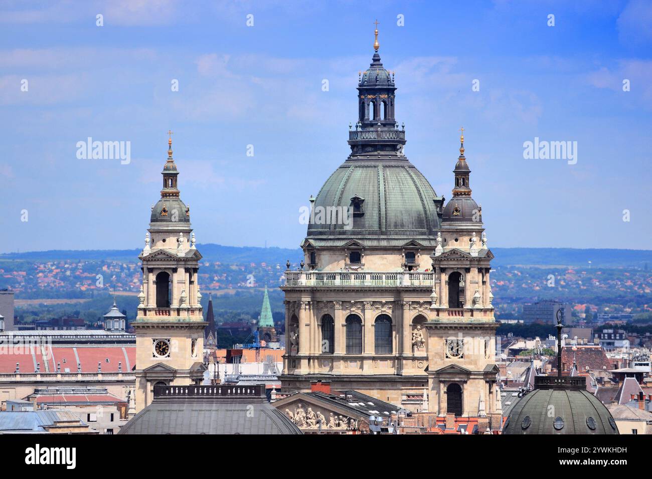 Budapest city skyline in Hungary. City view with Saint Stephen's ...