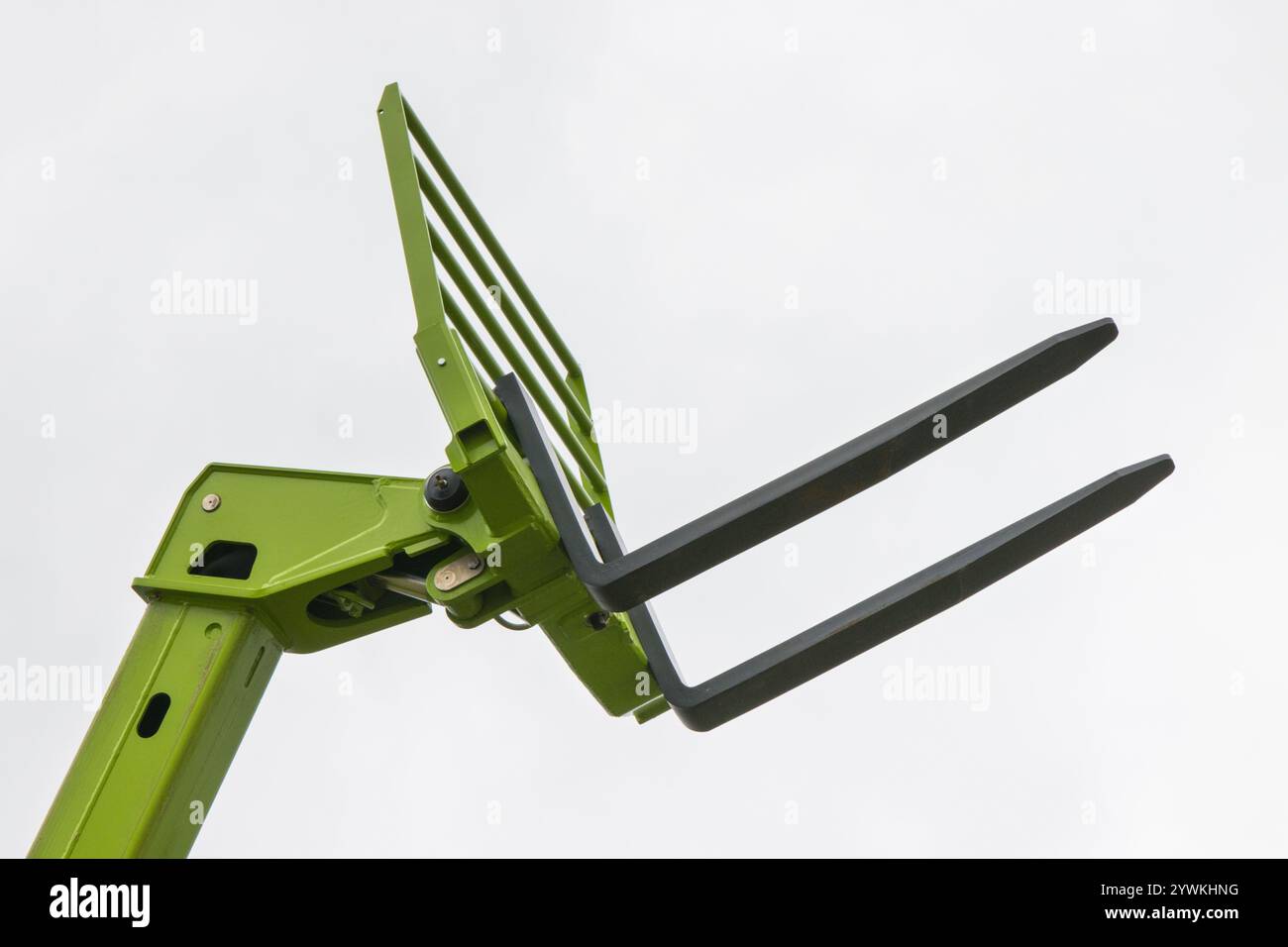 Forklift loader or stacker. Detail and part of hydraulic and pneumatic ...