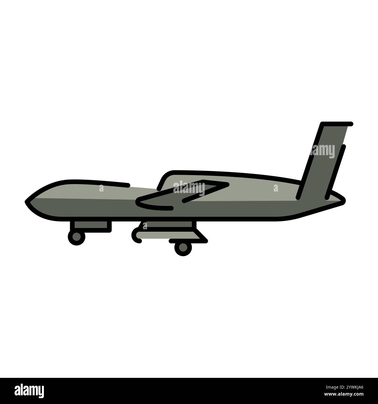Predator C Avenger (USA) line color icon. Stealthy strike drone with a ...