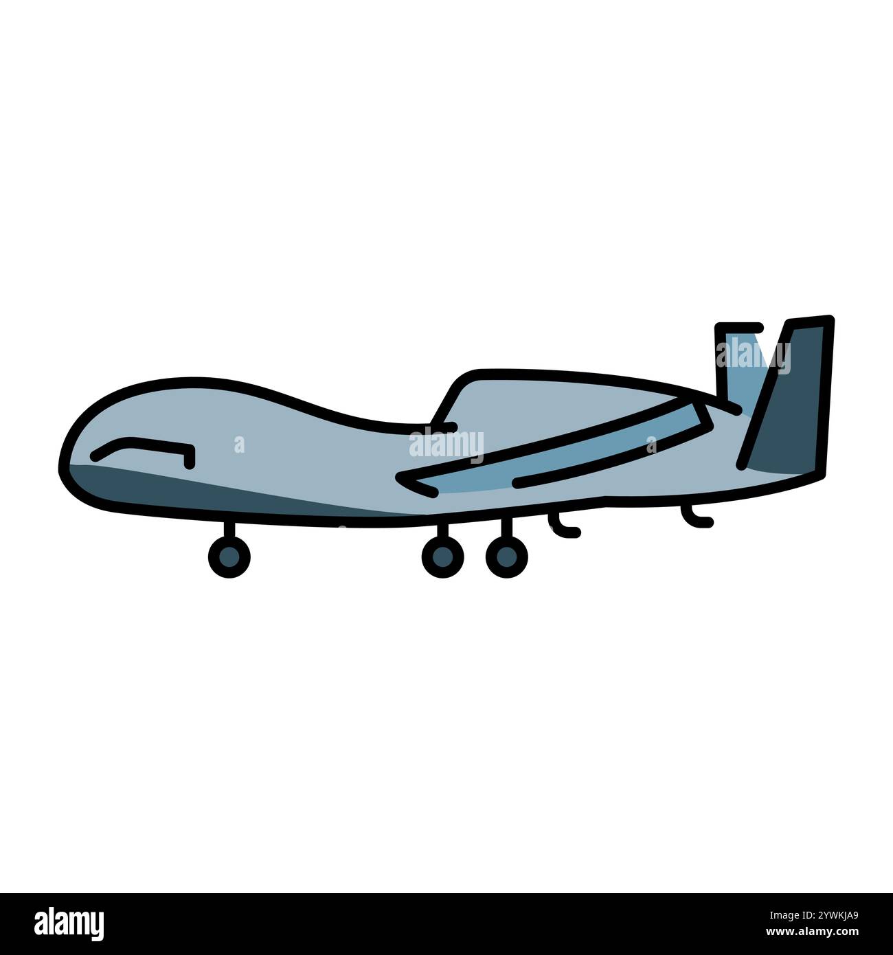 RQ-4 Global Hawk (USA) line color icon. Long-range strategic ...