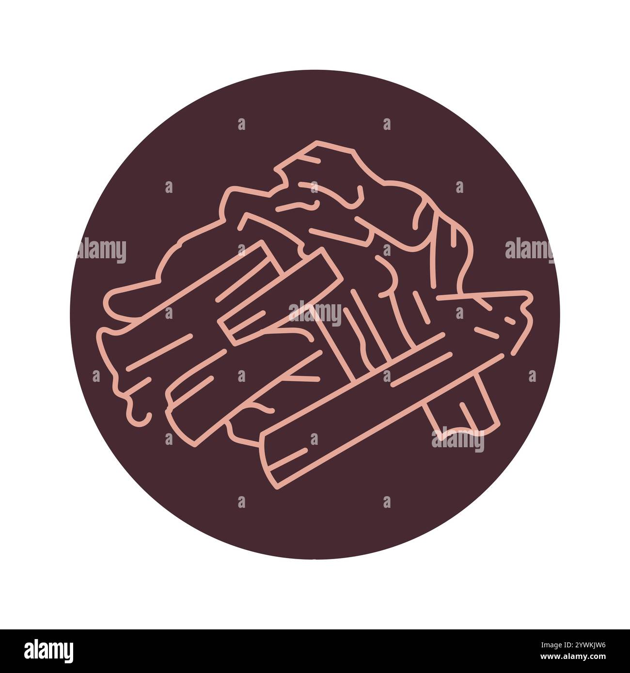 Charcoal wooden line black icon. Sign for web page, mobile app, button ...