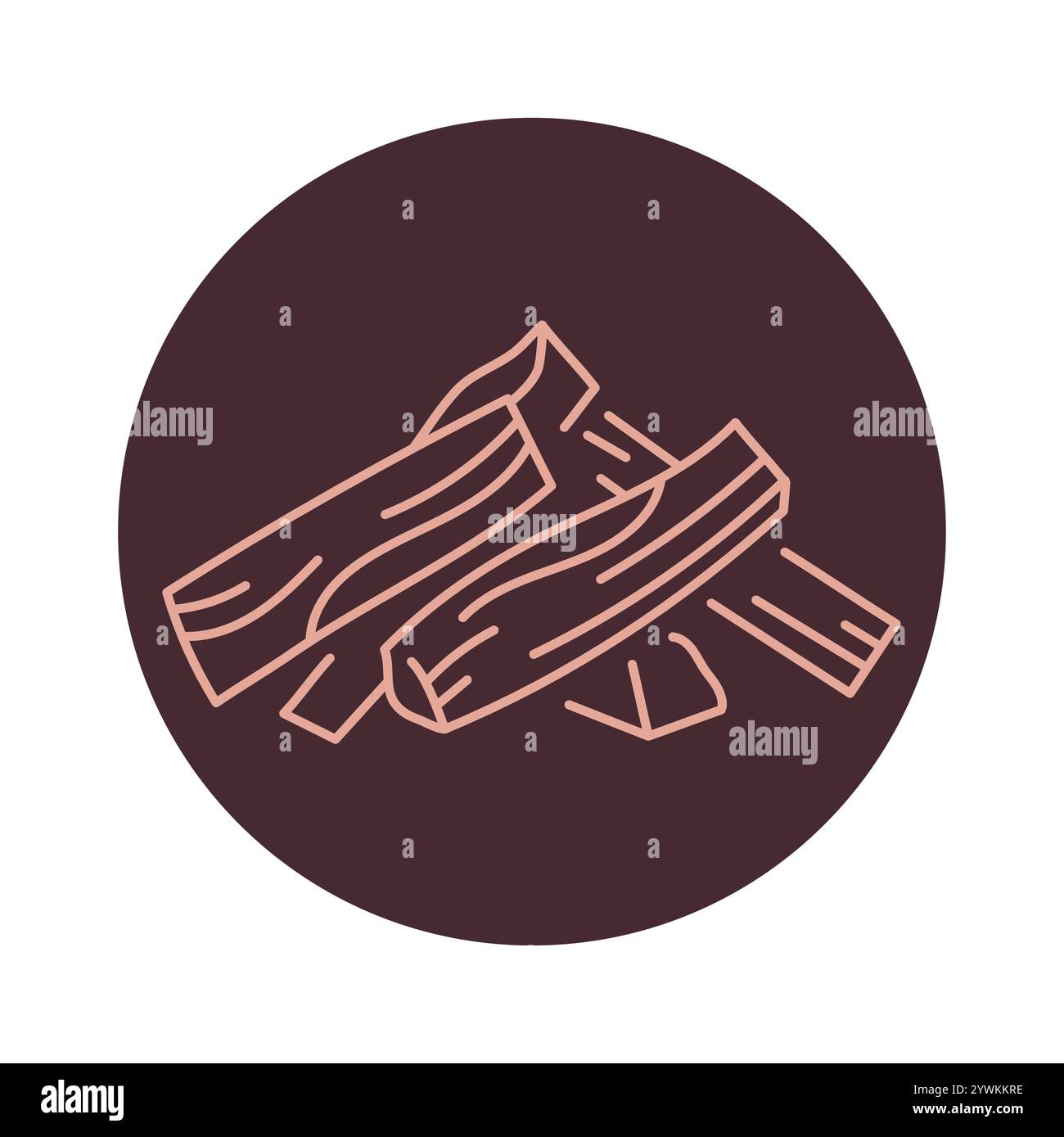 Pile firewood line black icon. Sign for web page, mobile app, button ...