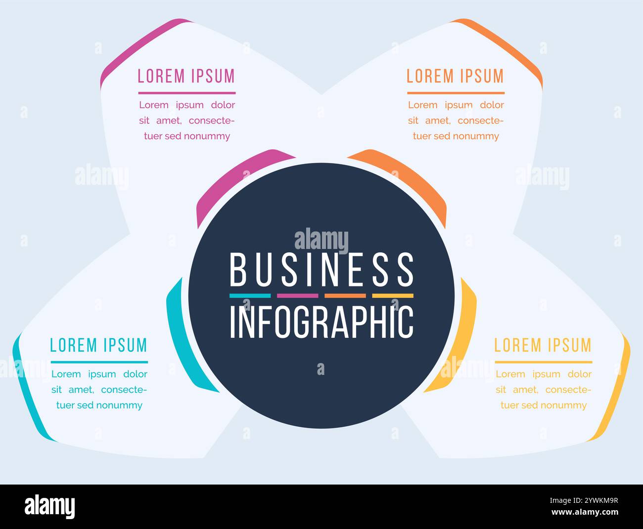 4 Steps Infographic design 4 steps, objects, elements or Options infographic business ...
