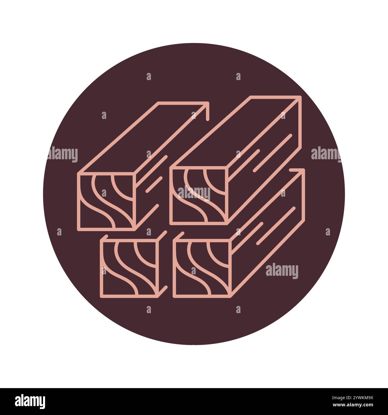 Thermally modified wooden boards line black icon. Sign for web page ...