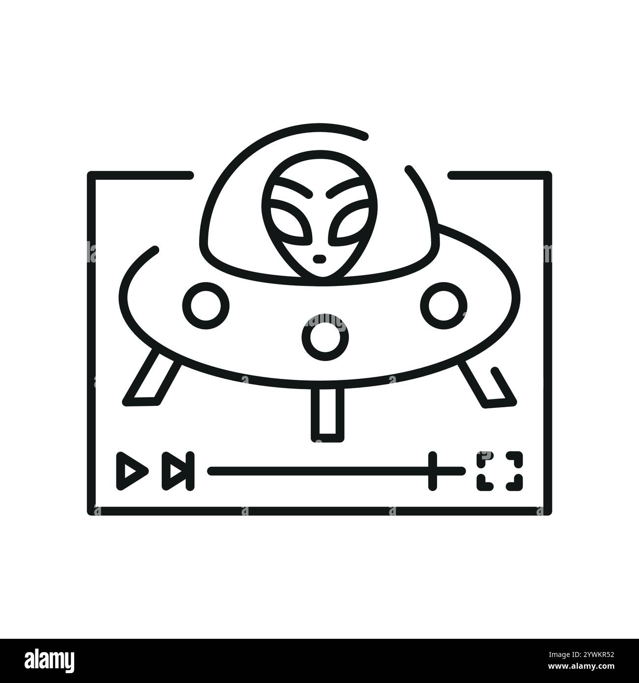 Sci fi genre line black icon. Sign for web page, mobile app, button ...