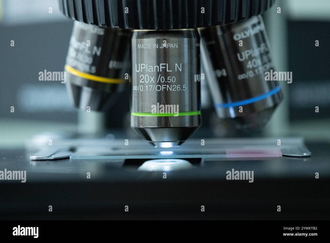 Medizin - Forschung Mikroskop - Nahaufnahme mit Objektiven und ...