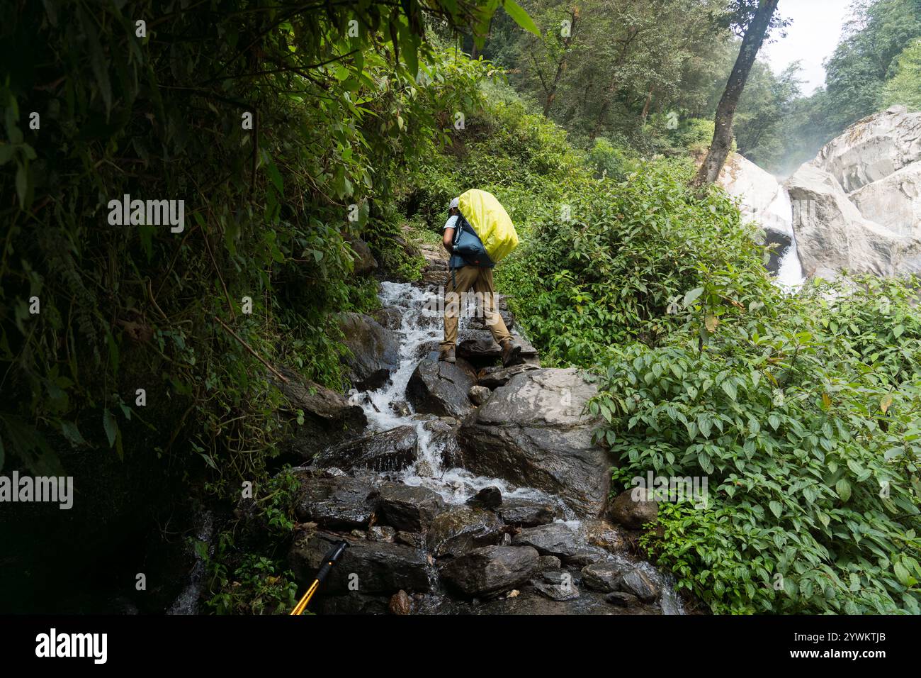 Langtang Valley, Rasuwa, Nepal - October 14, 2024 : Trekkers Hiking The Trail of Langtang ...