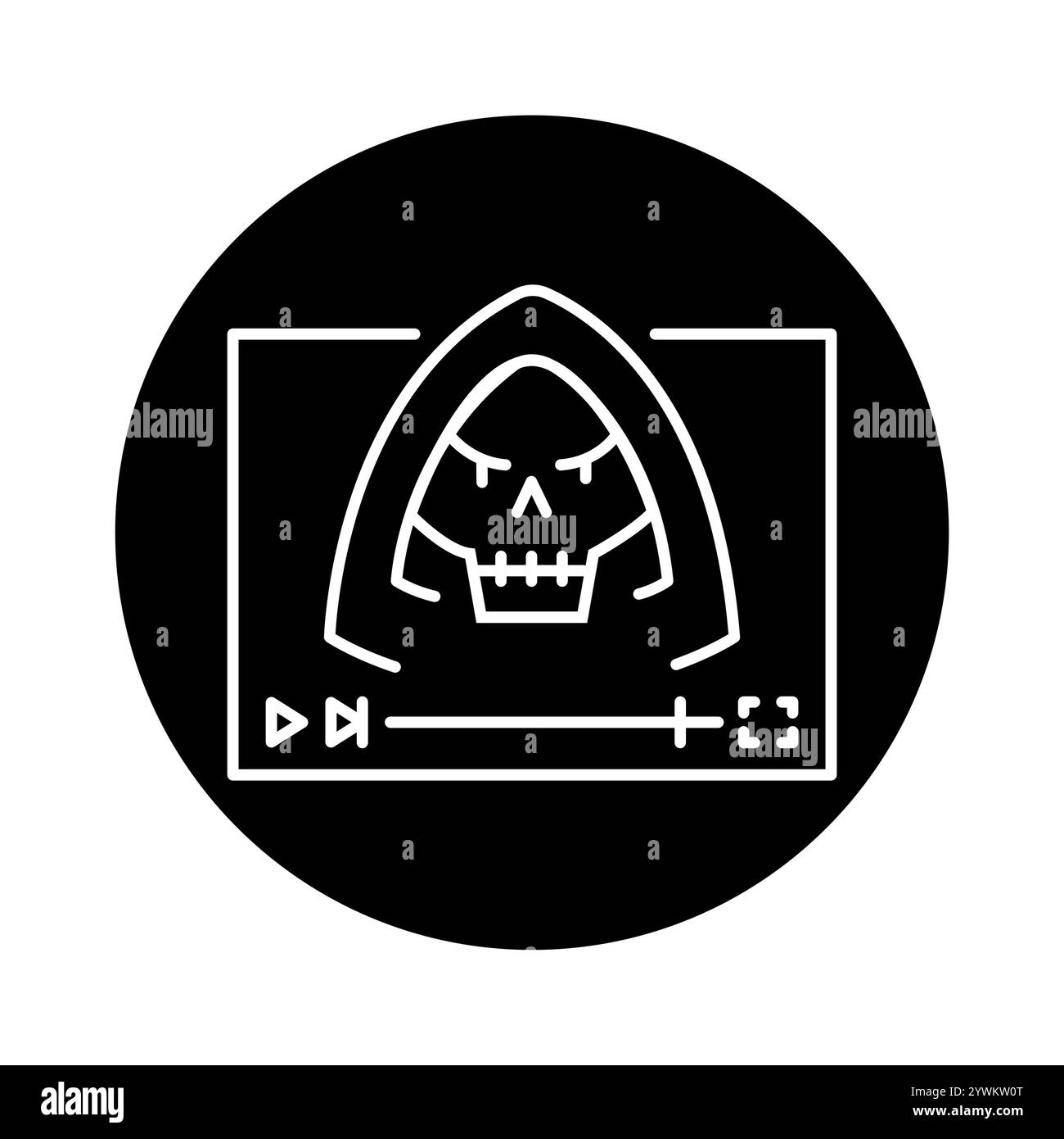 Horror film genre line black icon. Sign for web page, mobile app ...