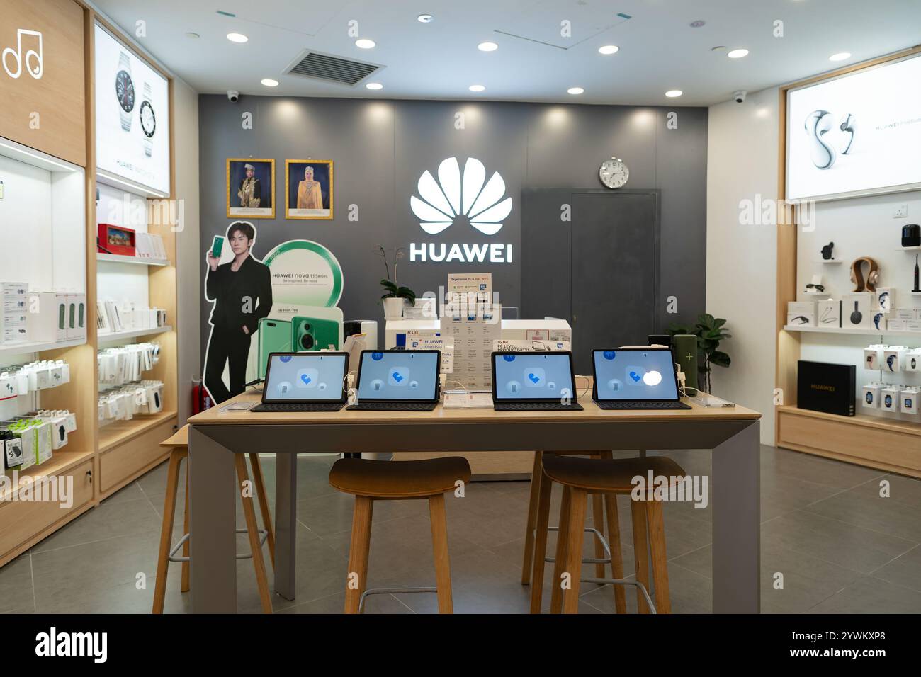 KUALA LUMPUR, MALAYSIA - DECEMBER 02, 2023: gadgets on display at the ...