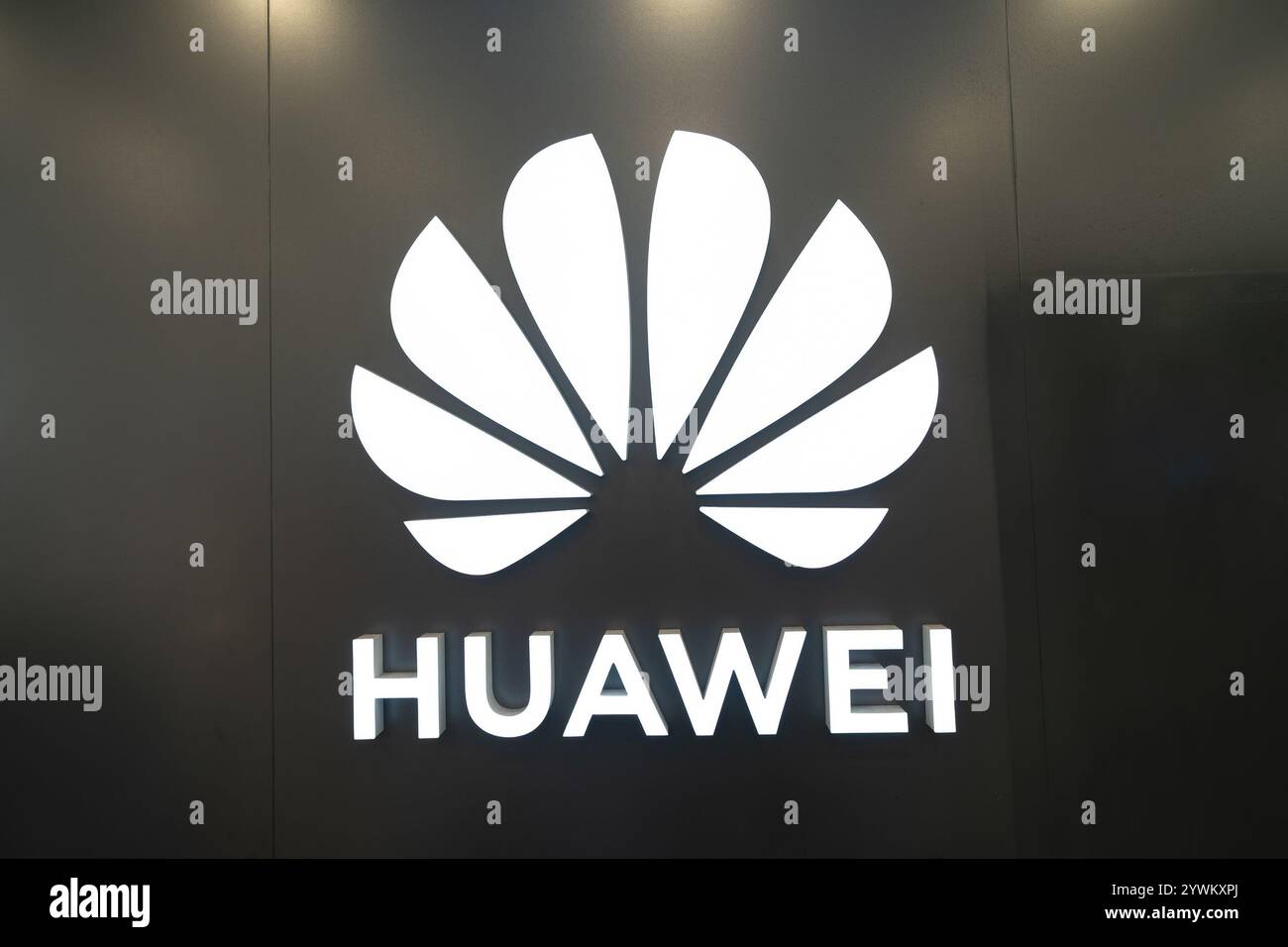 KUALA LUMPUR, MALAYSIA - DECEMBER 02, 2023: Huawei logo seen at the ...