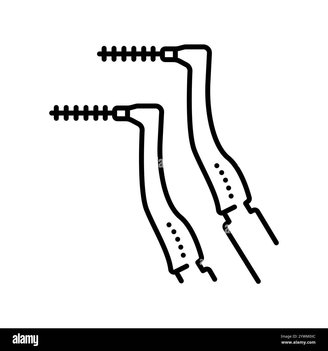 Interdental brush line black icon. Sign for web page, mobile app ...