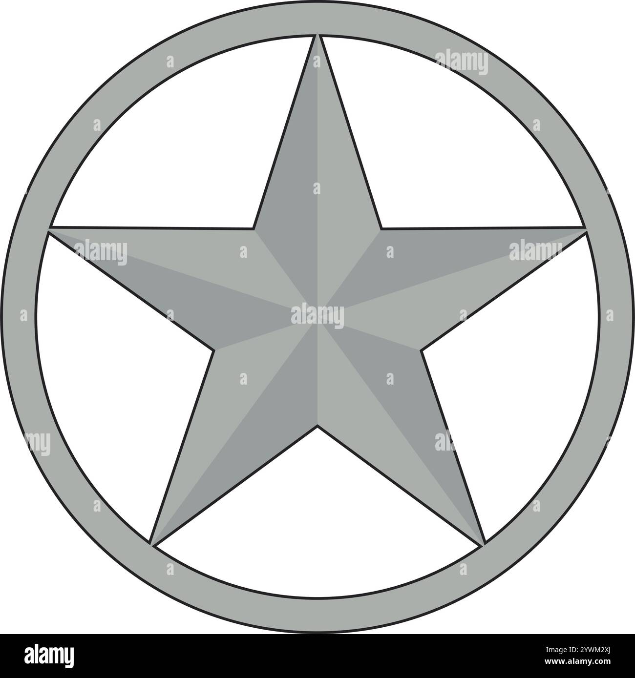 Round Sheriff Star isolated on transparent background Stock Vector ...