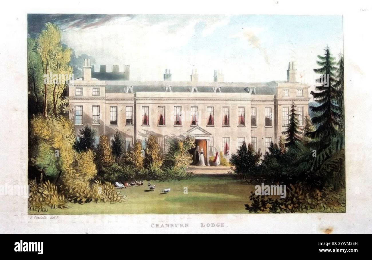 Cranbourne Lodge or Cranburn Lodge. After John Gendall. 1823 Stock ...