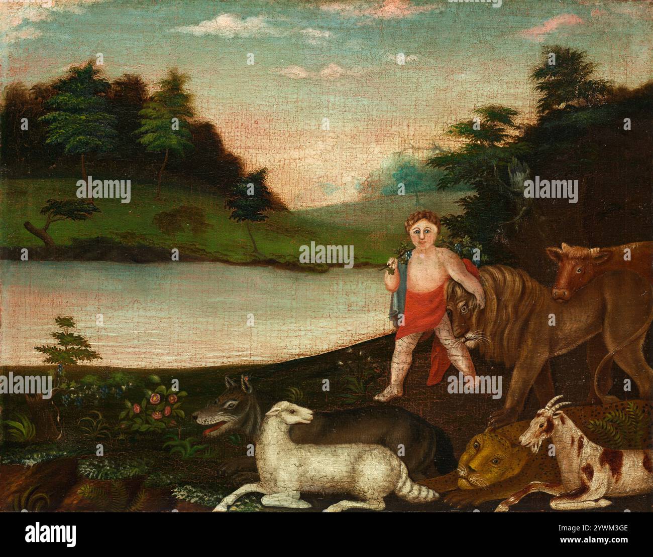 The Peaceable Kingdom. Edward Hicks. 1816-1818 Stock Photo - Alamy