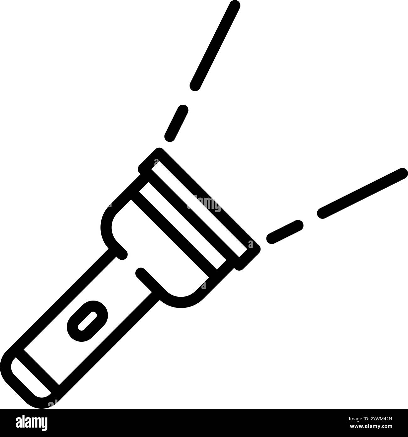 Flashlight line icon. Electric torch light outline vector sign. Lantern ...