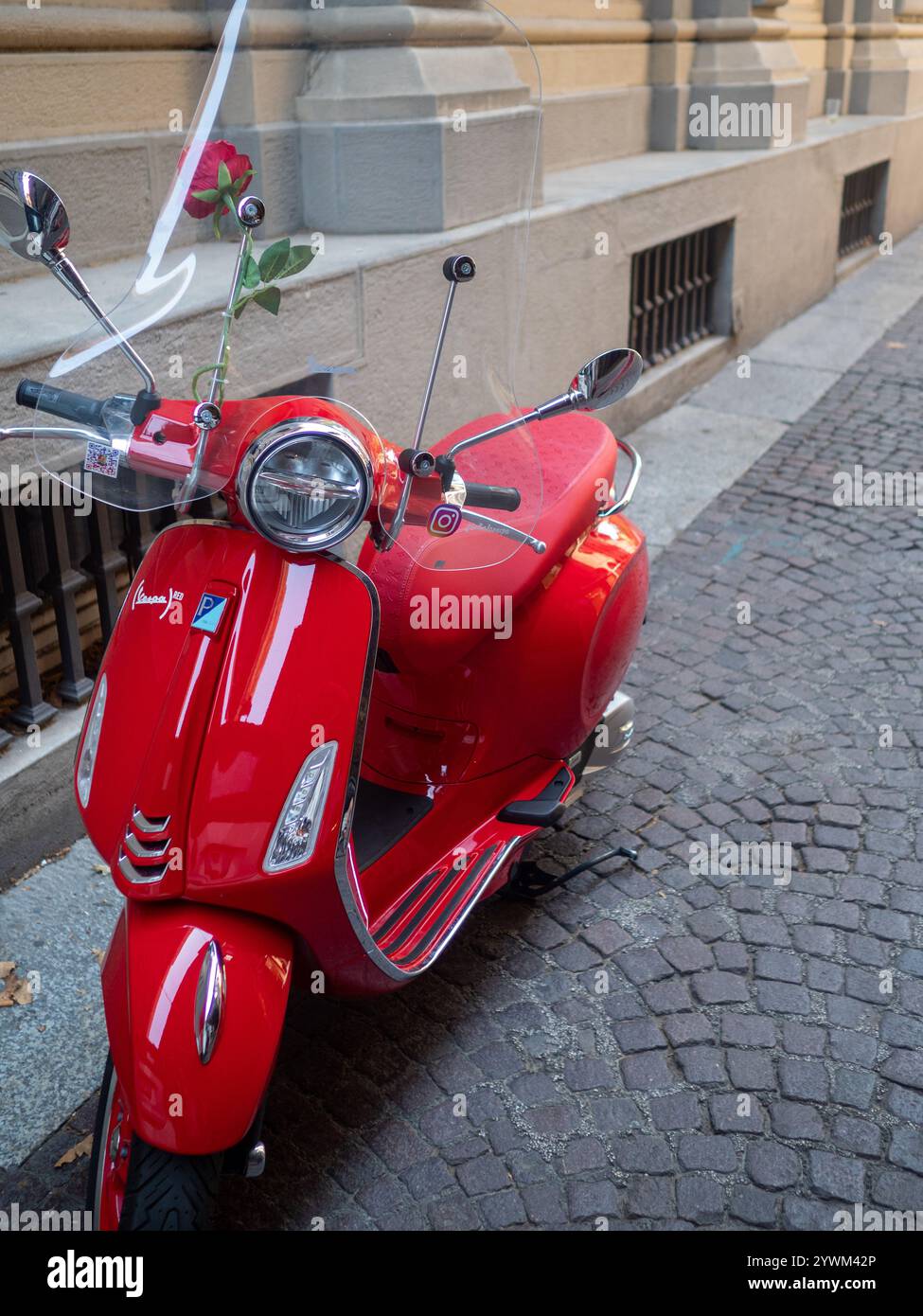 Red motor bike italian style Stock Photo - Alamy