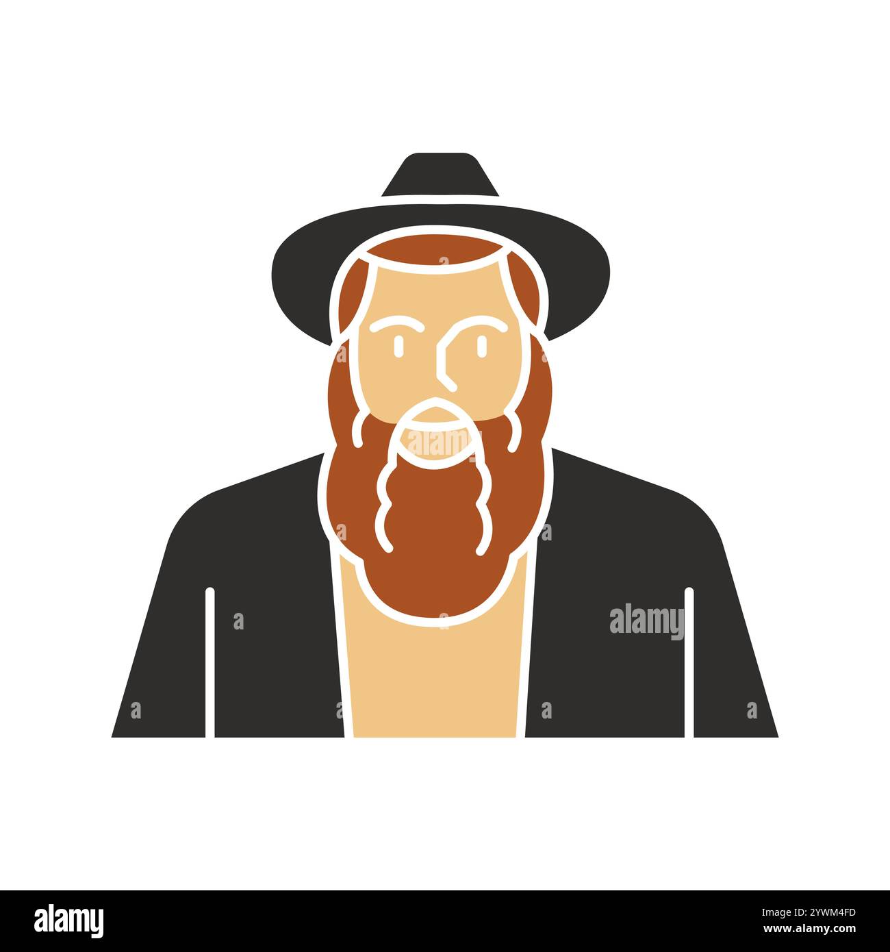 Rabbi color icon. Judaism religion.Sign for web page, mobile app ...