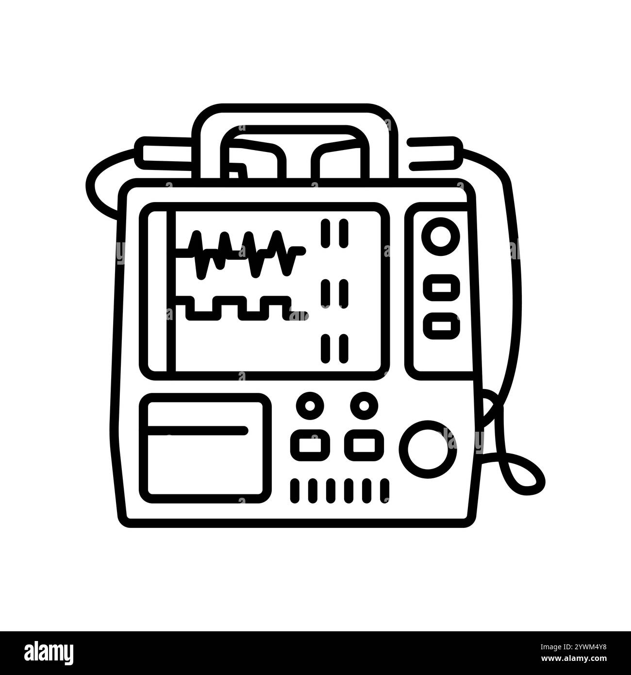 Defibrillator-monitor line black icon. Sign for web page, mobile app ...