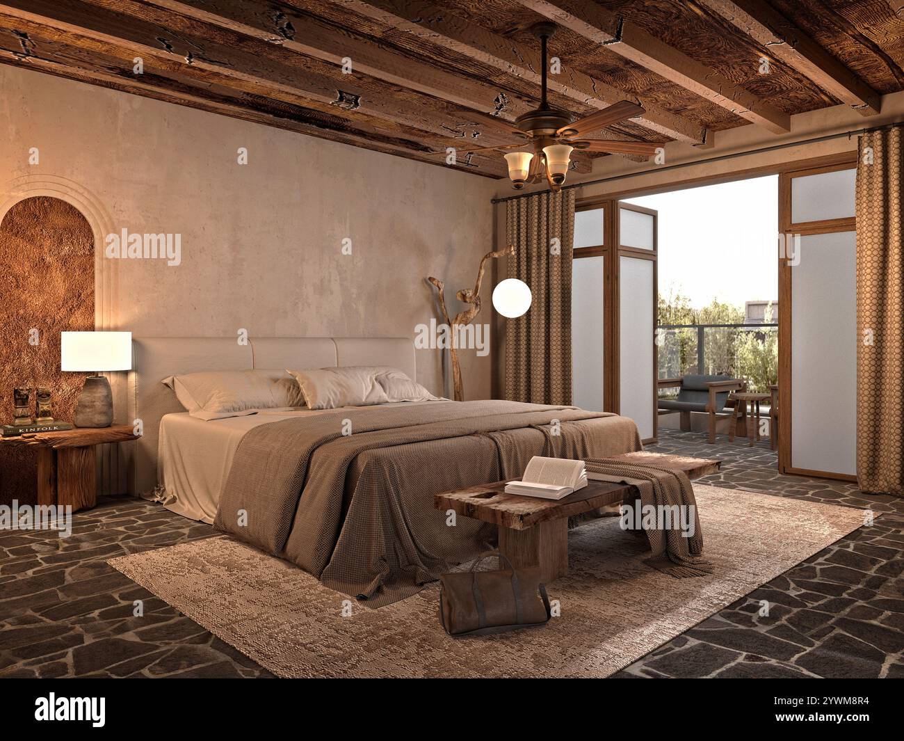 3d render modern bedroom Stock Photo - Alamy
