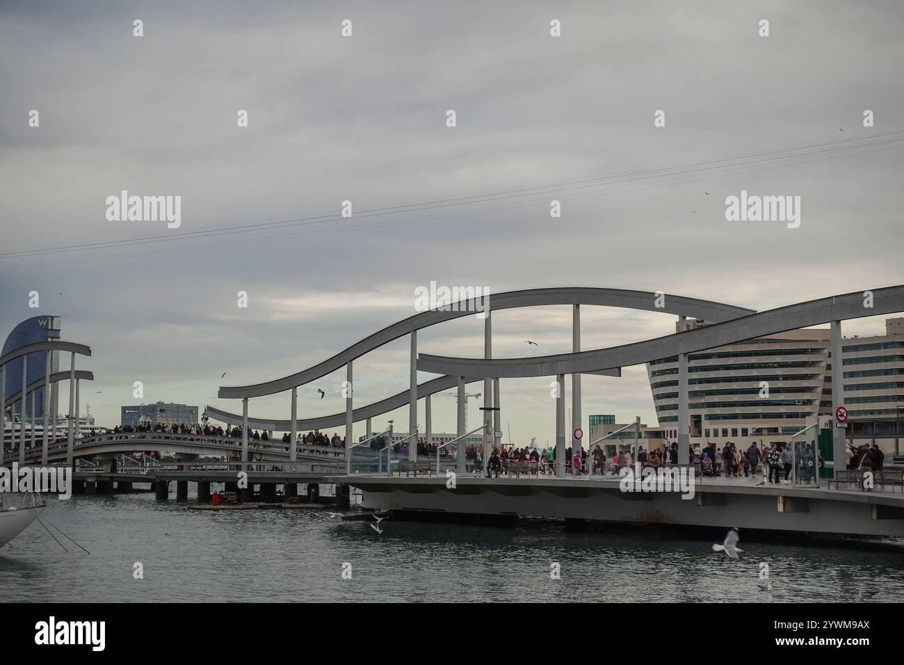 Rambla De Mar is a walkway on the Barcelona waterfront and designed by ...