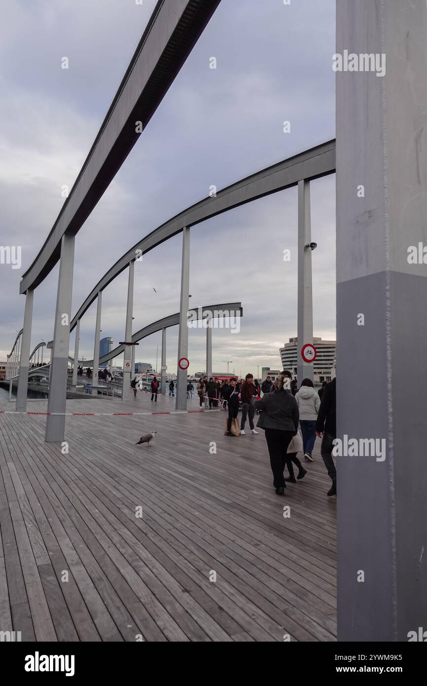 Rambla De Mar is a walkway on the Barcelona waterfront and designed by ...