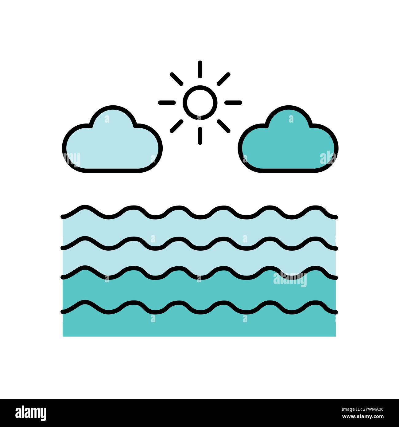 Water sources line color icon. Sign for web page, mobile app, button ...