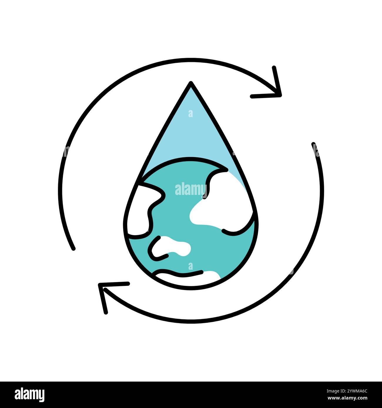 Water efficiency line color icon. Sign for web page, mobile app, button ...