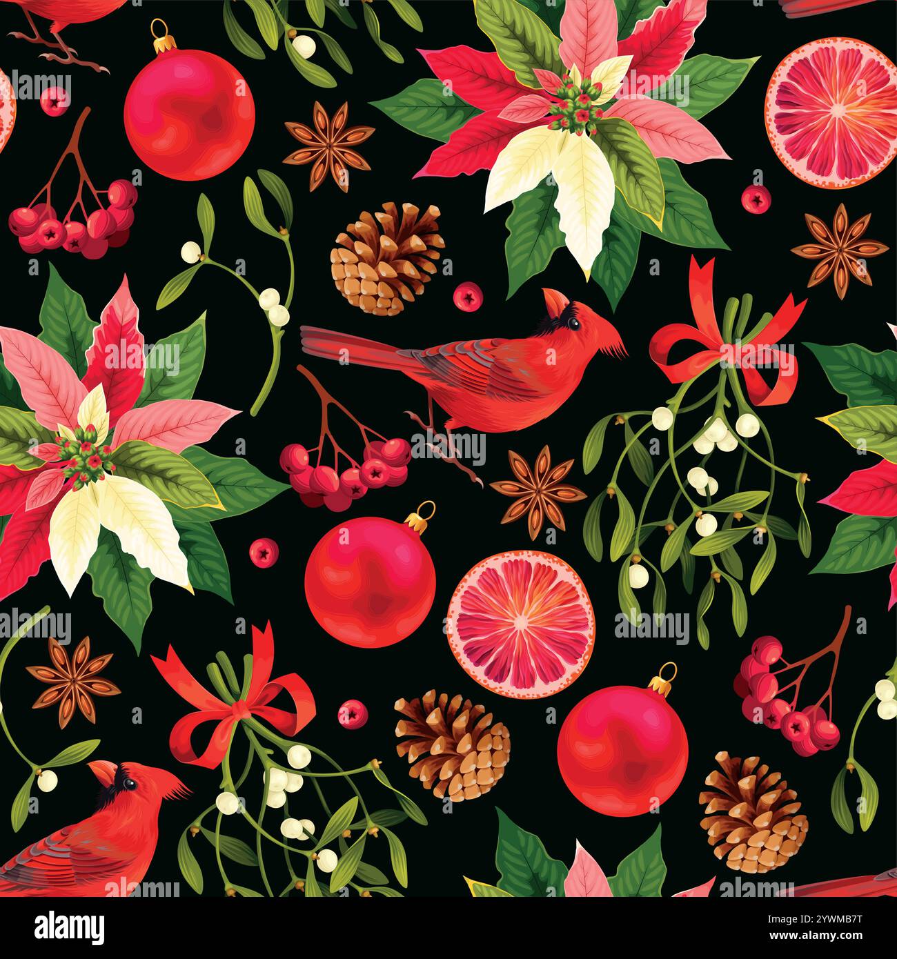 Red poinsettia plants in Stock Vector Images - Alamy