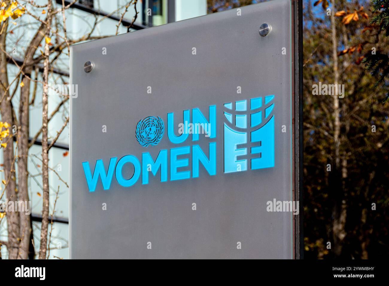 Sign and logo of the United Nations Entity for Gender Equality and the ...