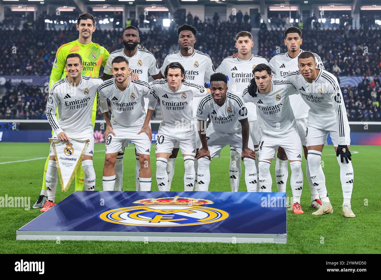 Real Madrid CF players line up during UEFA Champions League 2024/25 ...