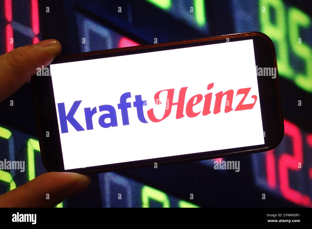 In this photo illustration, the Kraft Heinz company logo is seen ...