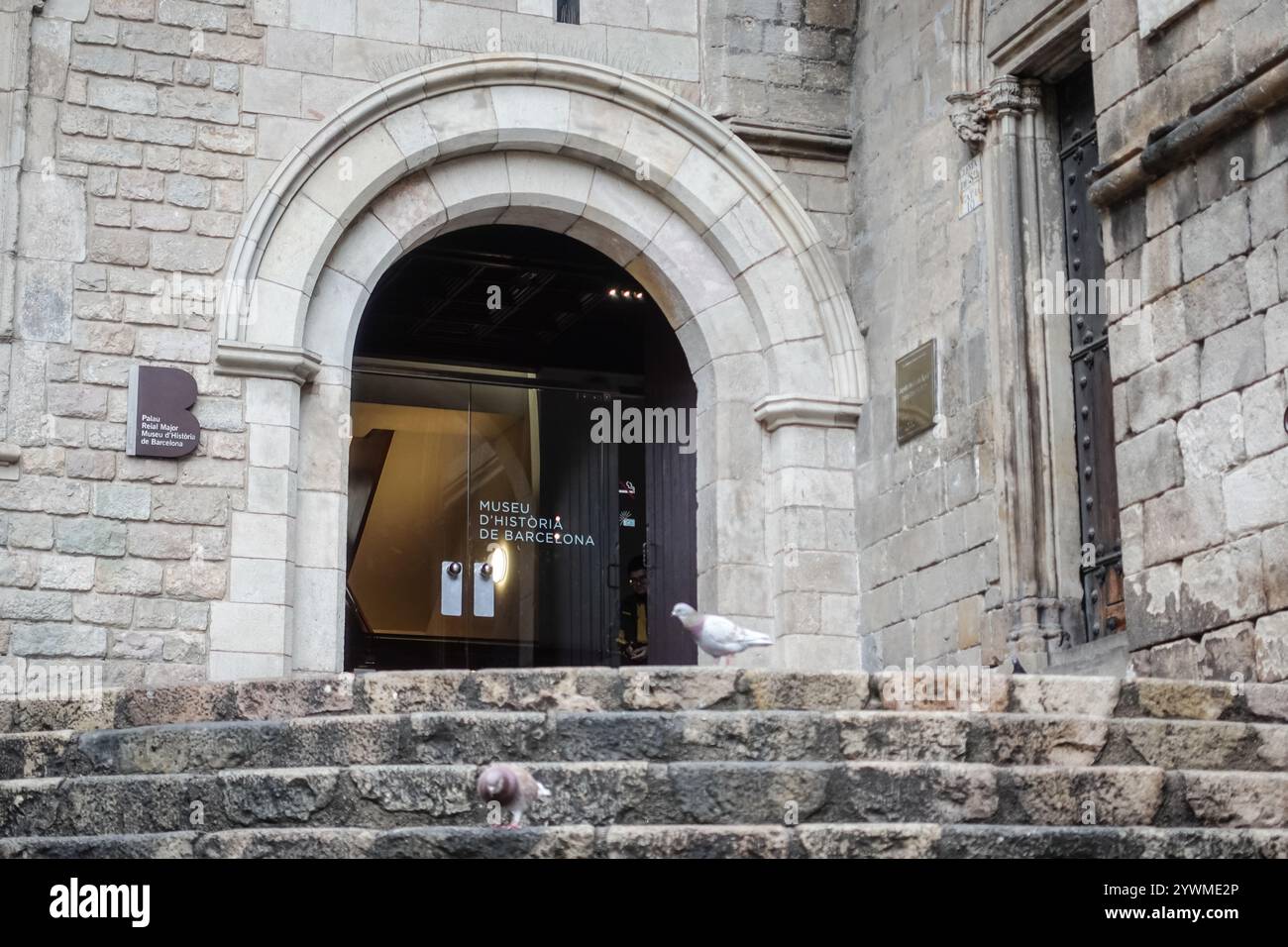 Entrance to Museu d'Història de Barcelona (Museum of the History of ...