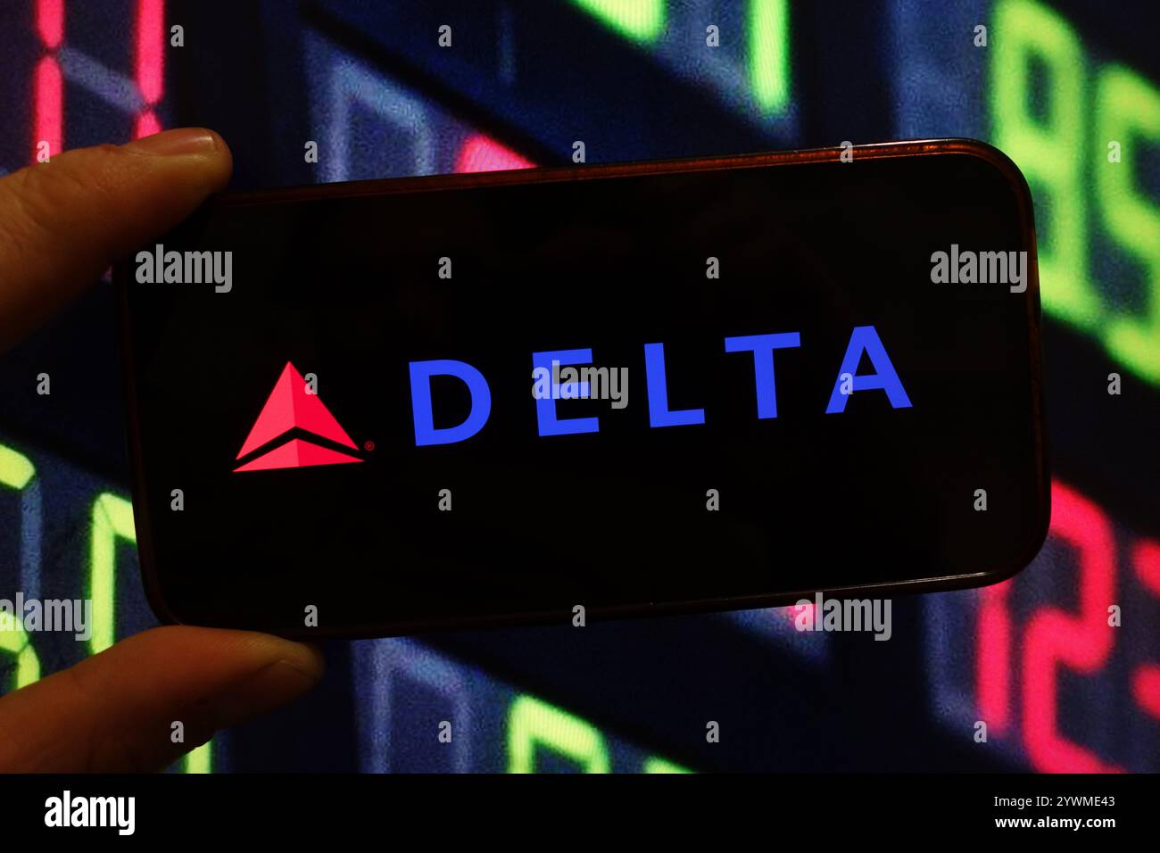 In this photo illustration, the Delta Air Lines company logo is seen ...