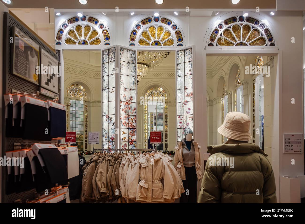 Interior of Uniqlo Retail Store in Old Town of Barcelona, Retaining ...