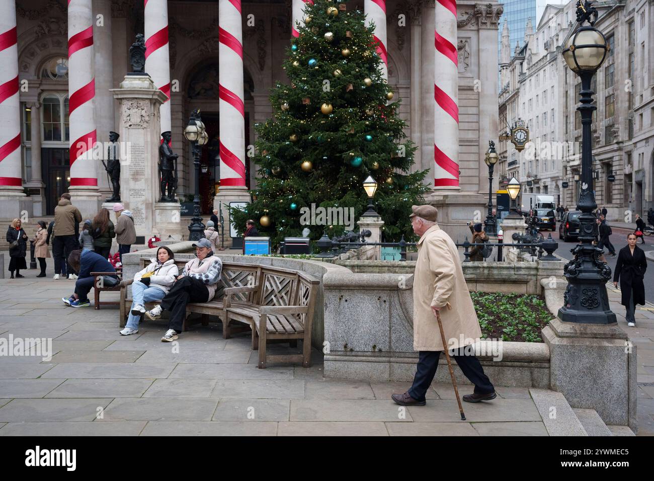 Weeks before Christmas, city workers and visitors outside Royal ...