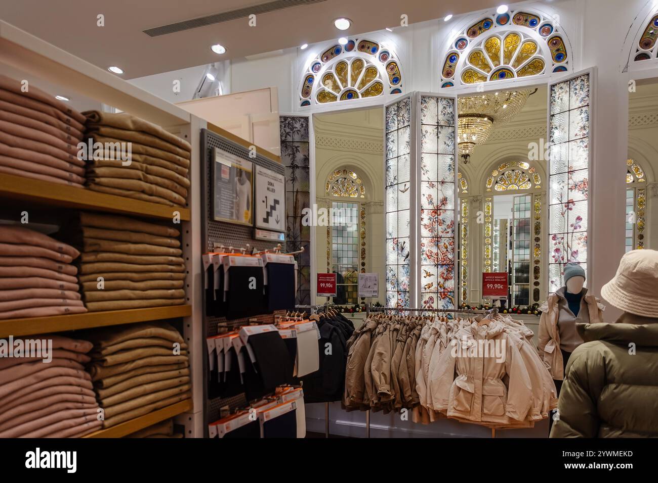 Interior of Uniqlo Retail Store in Old Town of Barcelona, Retaining ...